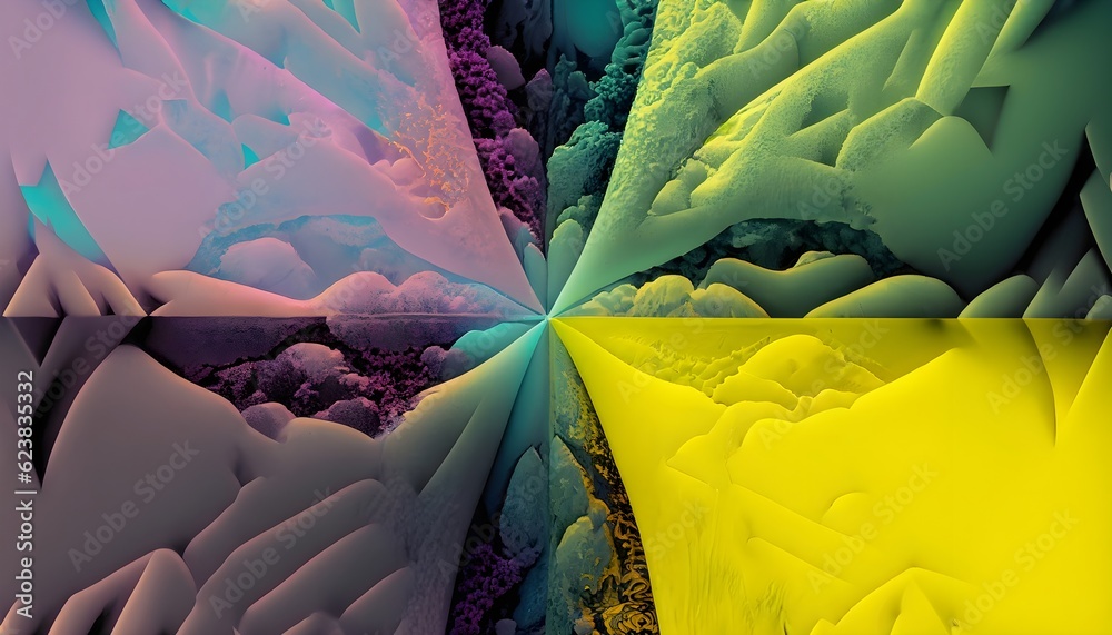 dynamism of life through color patterns, creating an interplay of ...