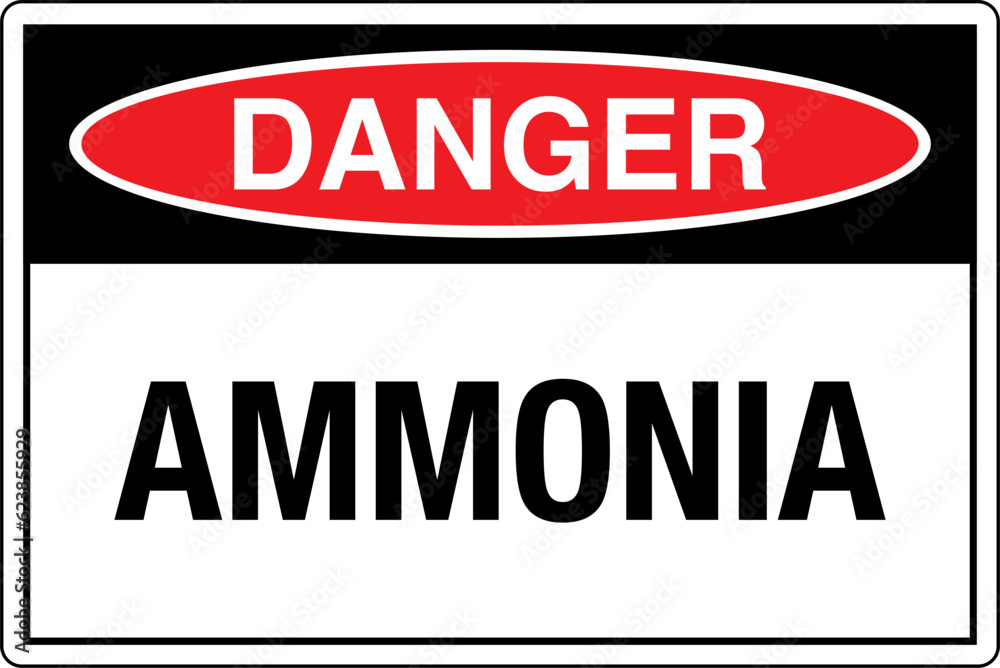 OSHA Safety Signs Marking Label Standards Danger AMMONIA. Stock Vector ...