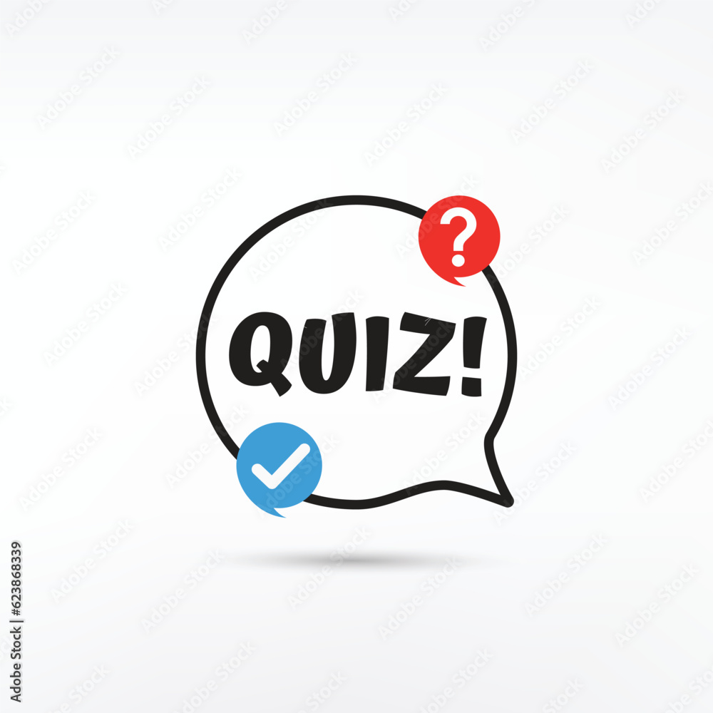 Quiz logo with phone popup symbols, quiz button, question contest ... Quiz logo with phone popup symbols, quiz button, question contest ...