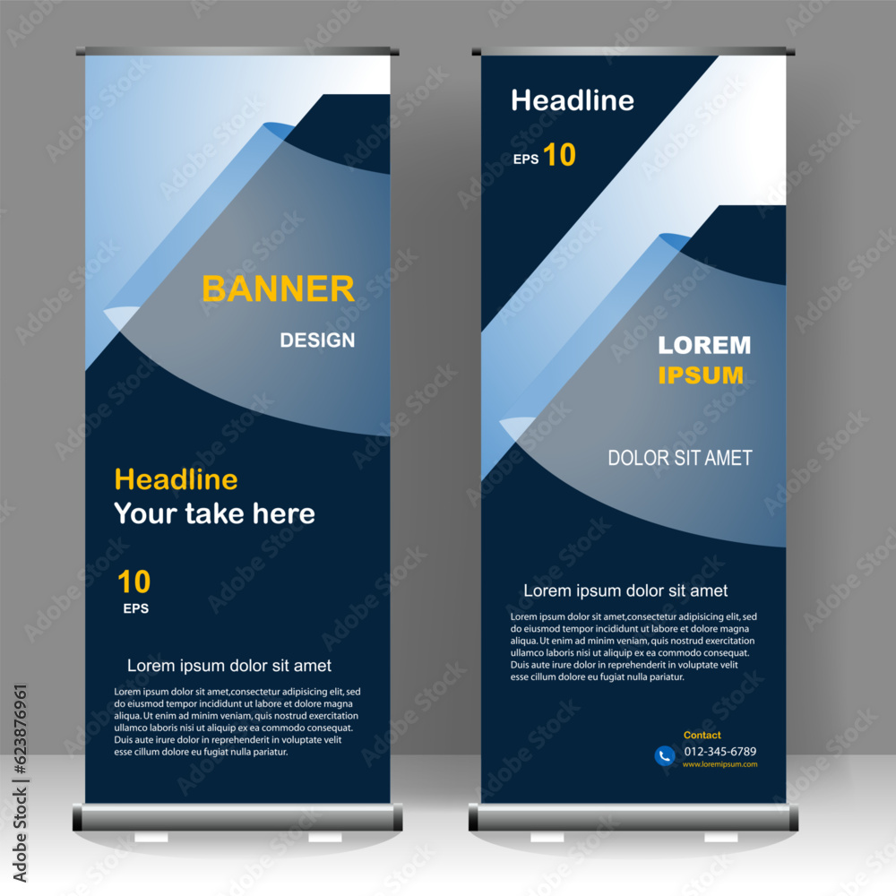 Business Roll up banner vertical template design, for brochure ...