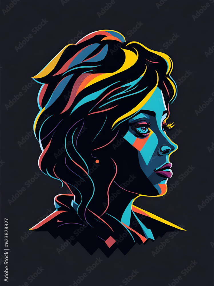 Abstract woman silhouette. AI generated illustration Stock Illustration ...