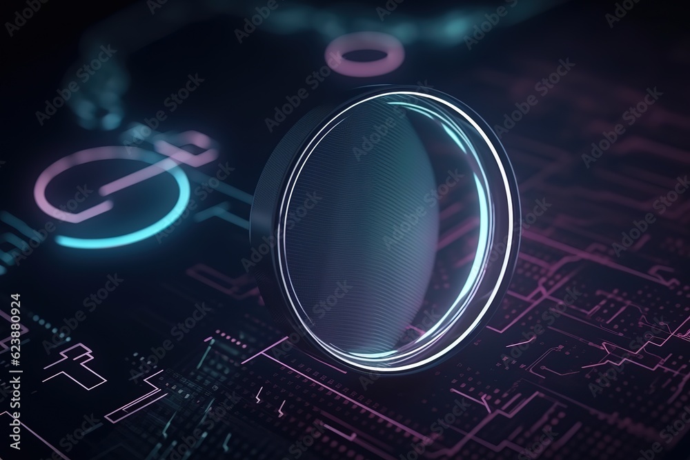 Magnifier glass focus to target icon which for planning development ...