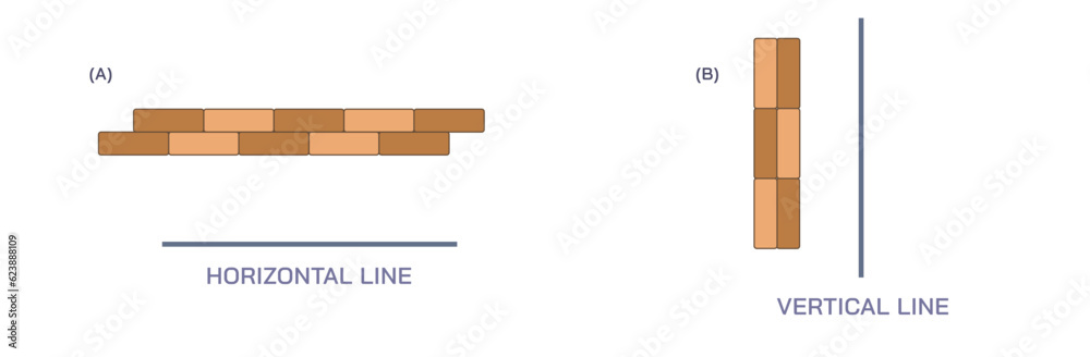 Vertical and horizontal line vector illustration. 2D coordination and ...