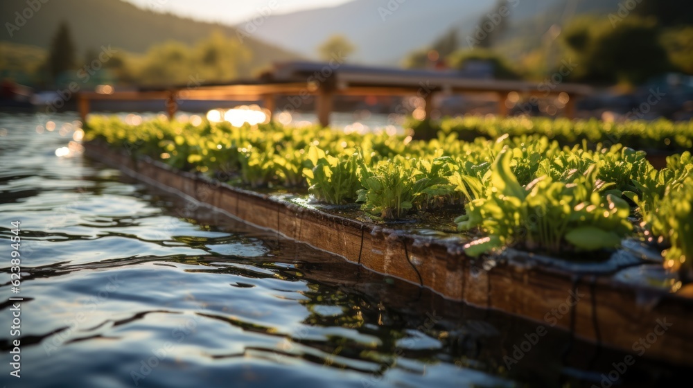 seaweed plantations. Algae farm field , plants generated Ai Stock ...