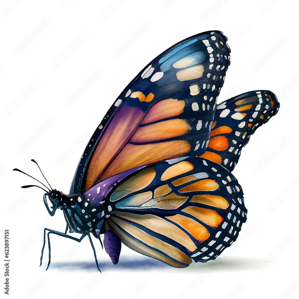 watercolor mystical hyperrealistic clipart cute monarch butterfly ...