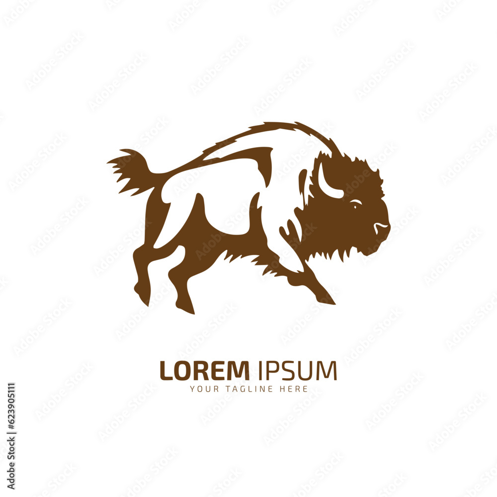 bull logo icon silhouette bison, ox logo symbol style bull vector ...