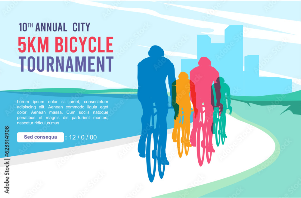 Great elegant vector editable bicycle race poster background design for ...