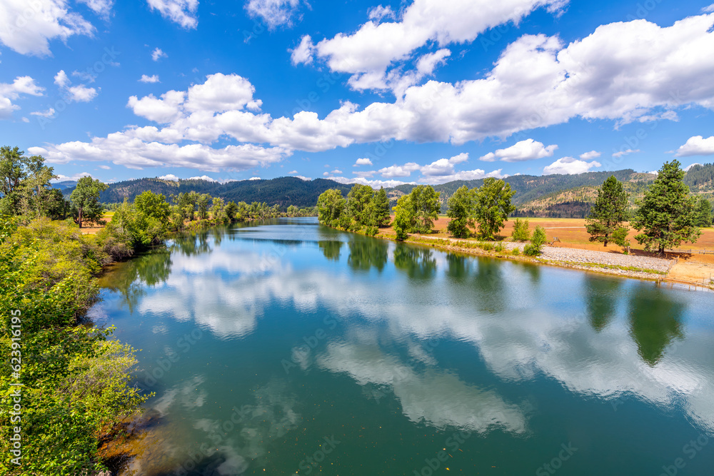 View of the Coeur d'Alene River as it runs past the Black Rock ...