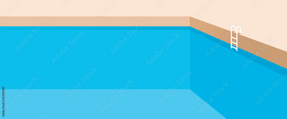 Simple clean swimming pool clipart flat design illustration, graphic ...