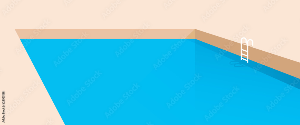 Simple clean swimming pool clipart flat design illustration, graphic ...