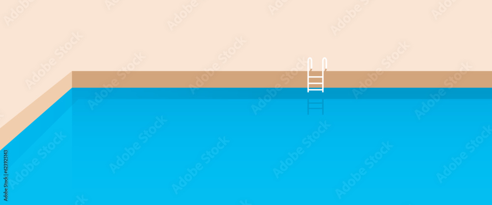 Simple clean swimming pool clipart flat design illustration, graphic ...
