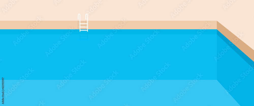 Simple clean swimming pool clipart flat design illustration, graphic ...