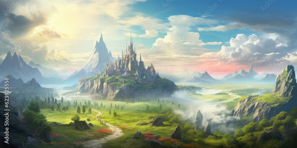Fantasy world scenery, virtual reality, VR, backgrounds, wallpaper, AI ...