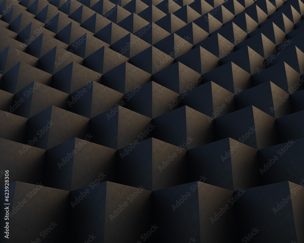 3d render dark black diagonal box pattern background wallpaper with ...