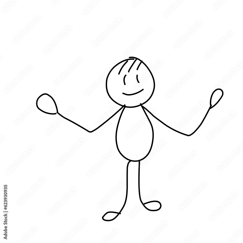 Cartoon Stick Man Drawing Conceptual Illustration Of Businessman ...