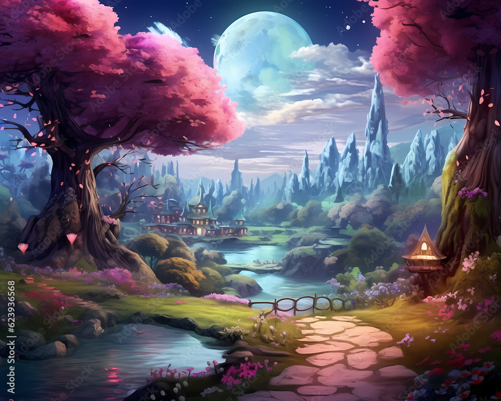 Beautiful Fantasy Landscapes : Magical Secret Places, with a towering ...