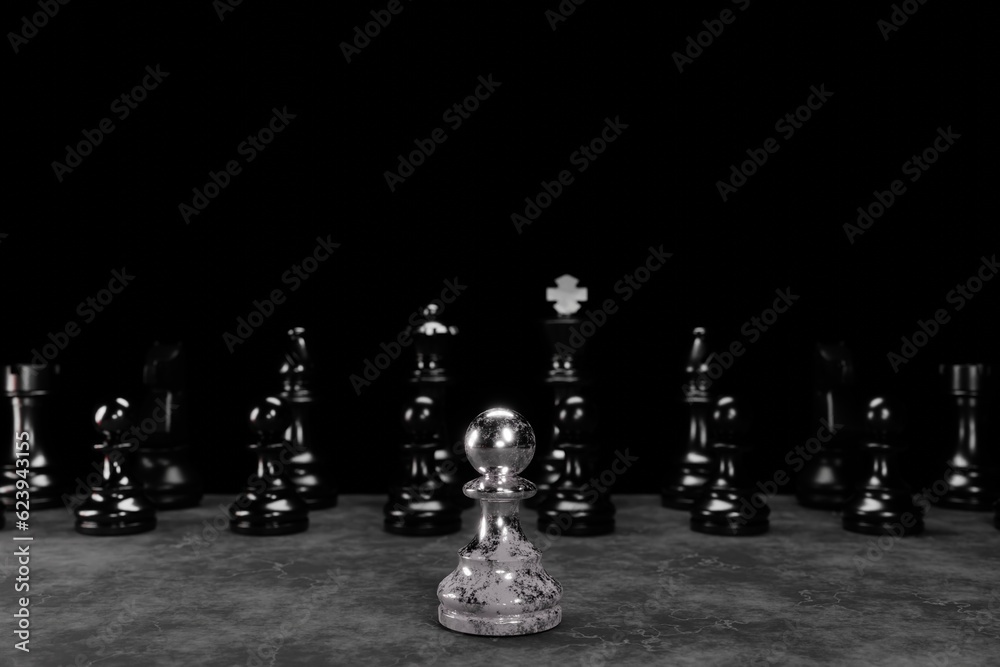 Leadership and growth concept, red pawn of chess, standing out from the ...