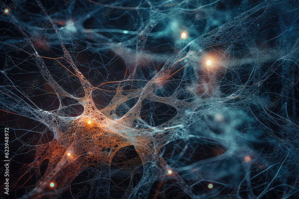 Neuronal learning, Blue 3d neurons forge new connections, strengthening ...