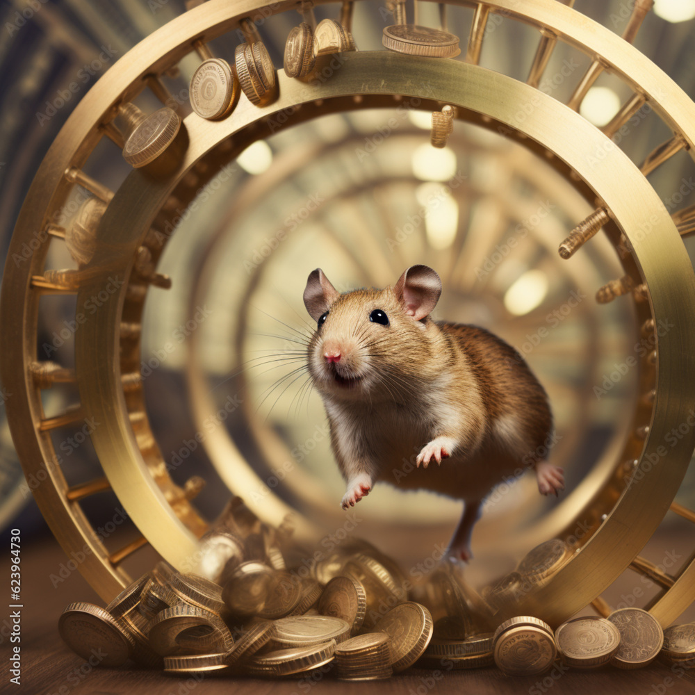 Rat Race Snare: the image of a rat running endlessly on a hamster wheel ...