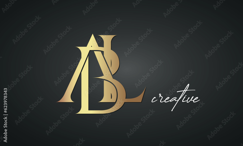 luxury letters ABL golden logo icon premium monogram, creative royal ...