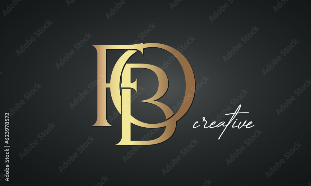 luxury letters FBO golden logo icon premium monogram, creative royal ...