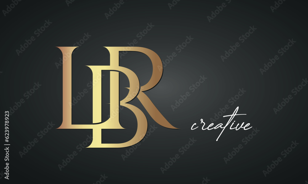 luxury letters LBR golden logo icon premium monogram, creative royal ...