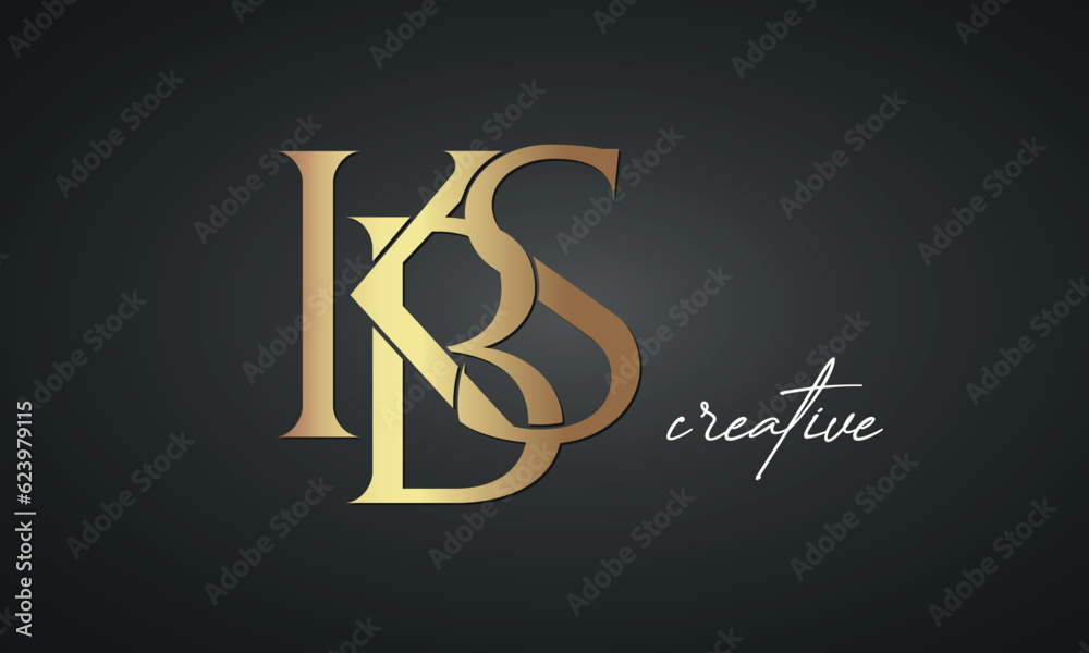 luxury letters KBS golden logo icon premium monogram, creative royal logo design Stock Vector ...