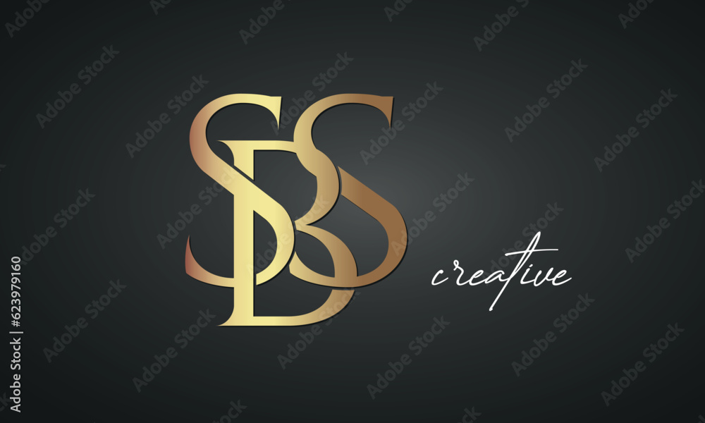 luxury letters SBS golden logo icon premium monogram, creative royal ...