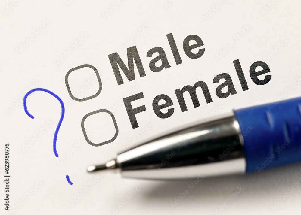 female or male, gender selection in checkbox. male and female options ...
