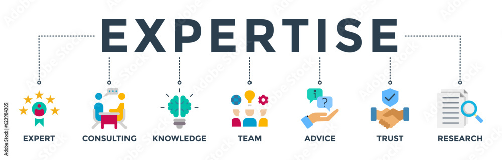 Expertise banner web icon vector illustration concept representing of ...