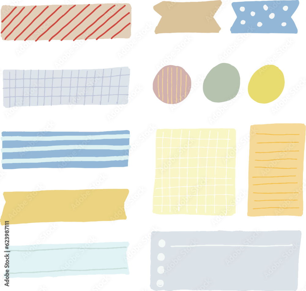 Post it notes and masking tape icons vector set, to do list, text box ...