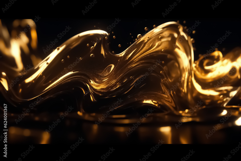 golden liquid, metallic moving liquid spray, heart shaped gel, golden ...
