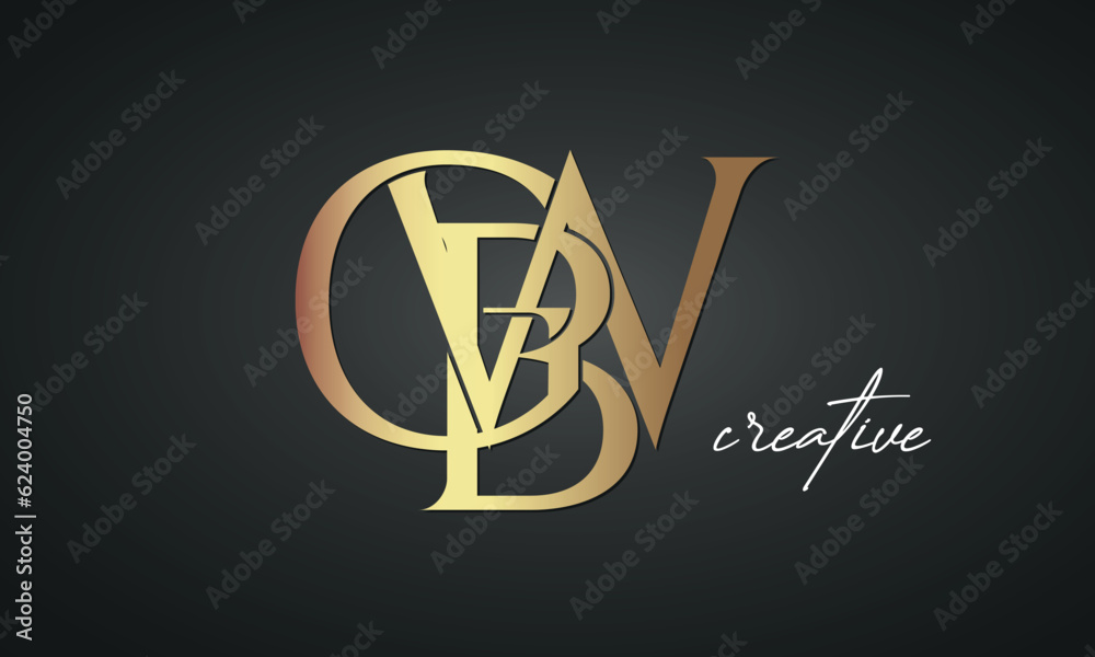 luxury letters GBW golden logo icon premium monogram, creative royal ...