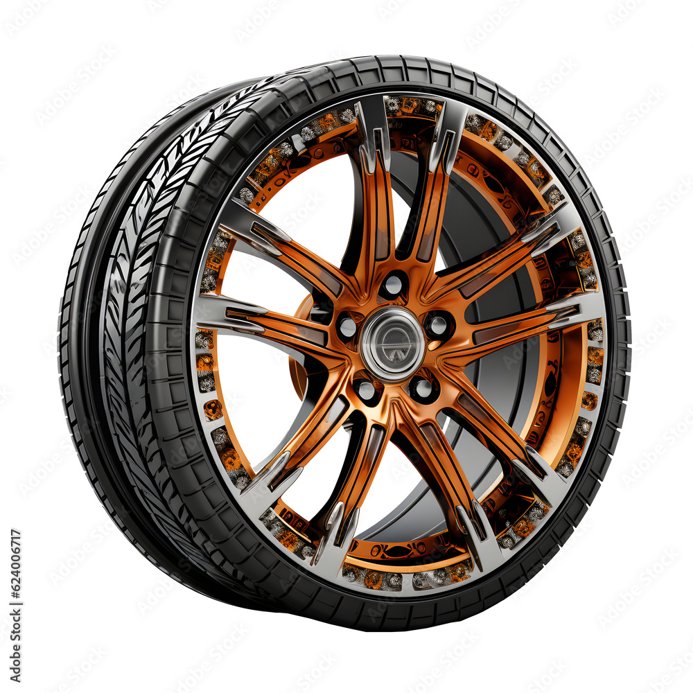 car wheels isolated on transparent background ,generative ai Stock ...