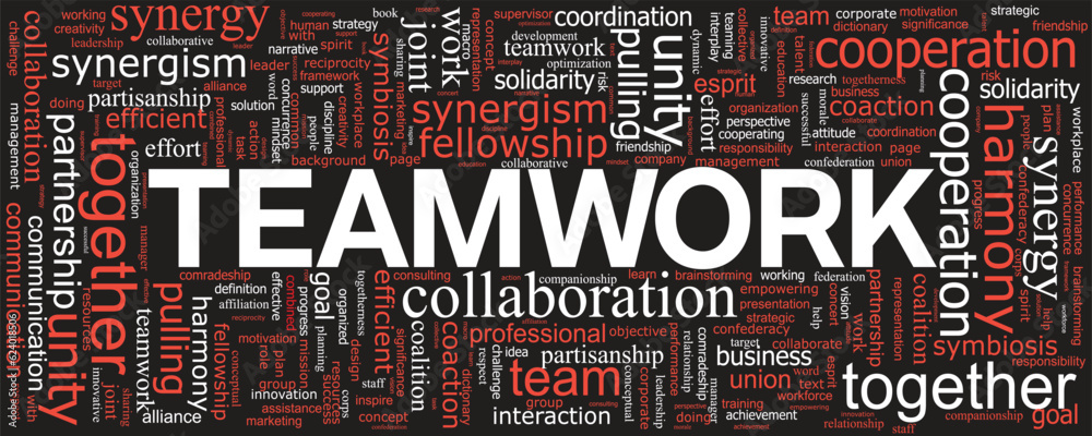Teamwork word cloud template. Business concept. Vector illustration ...