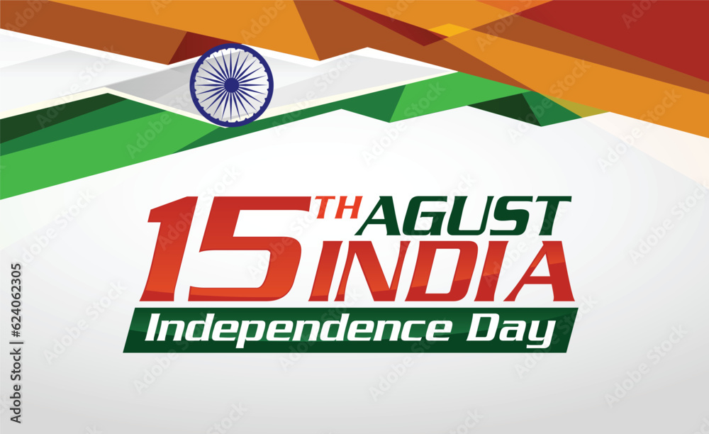 vector festive illustration of independence day text India Indian sign ...