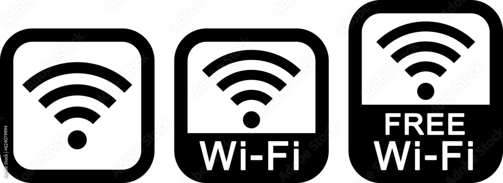 Wi-Fiアイコン フリーWi-Fiアイコン（Wifi icon. Free wifi icon.） Stock ベクター | Adobe Stock