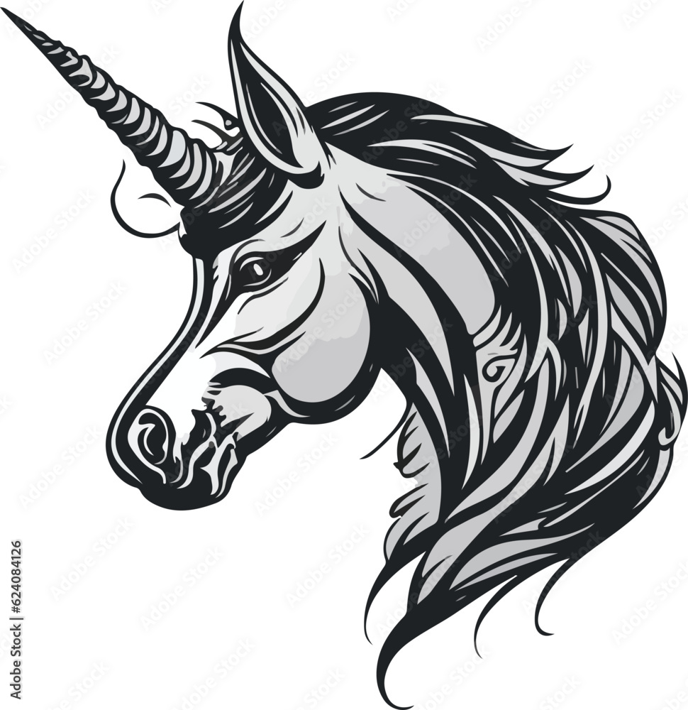 Vetor de Unicorn vector drawing icon logo clipart cartoon character ...