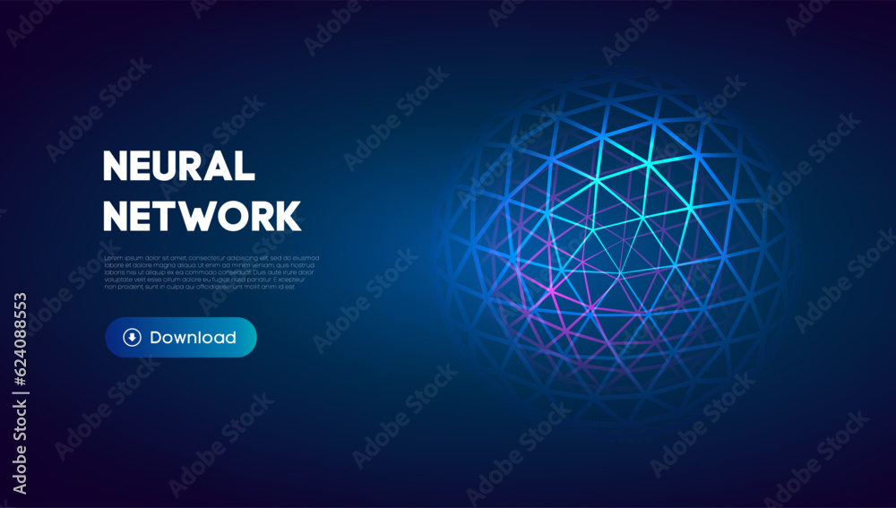 Neural network abstract technology science background. Human brain ...