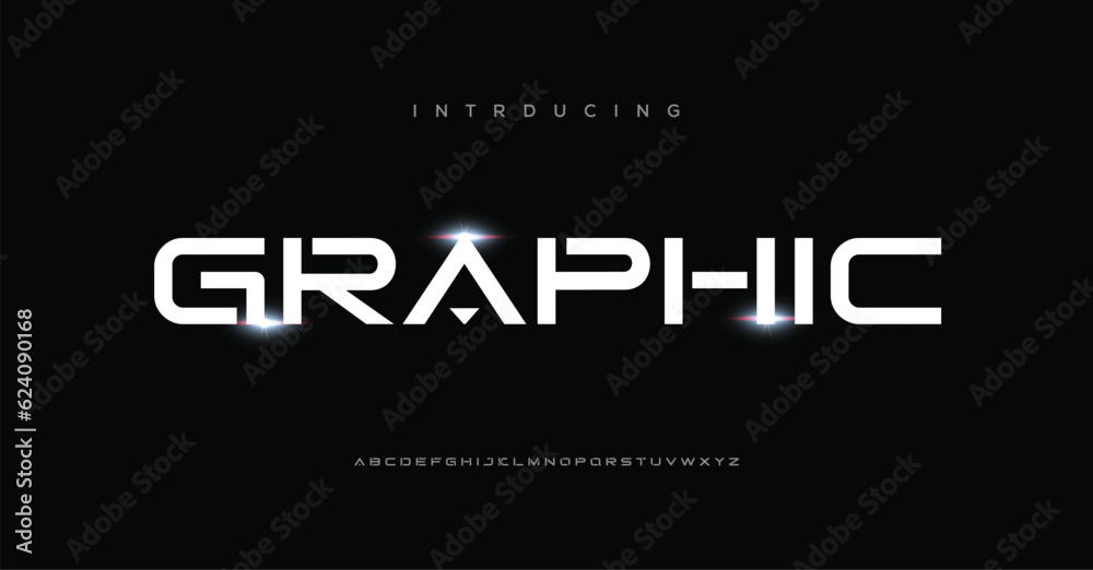Graphic Abstract Fashion font alphabet. Minimal modern urban fonts for ...