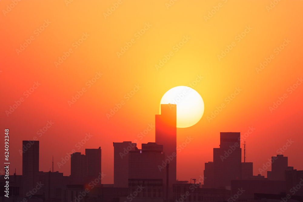 Heat wave. Hot sun of heat wave. Climate change. Global warming. High ...