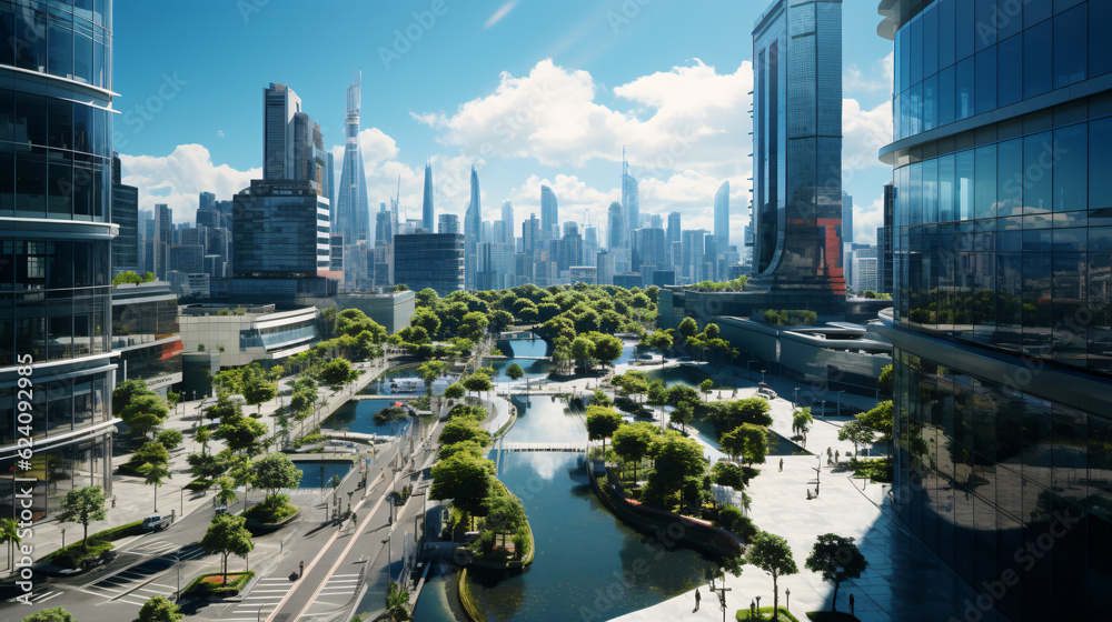 liveable city - aerial view street scene in front of a classical ...
