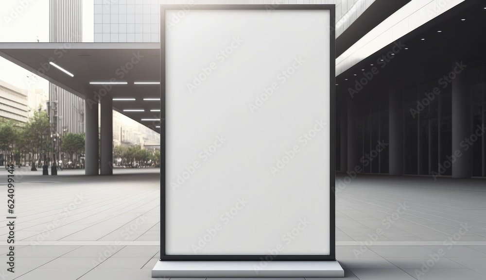billboard or blank poster, blank white mast banner mockup, front view ...