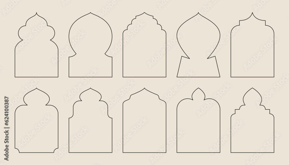 Boho frame arch vector illustration modern minimalistic retro aesthetic ...