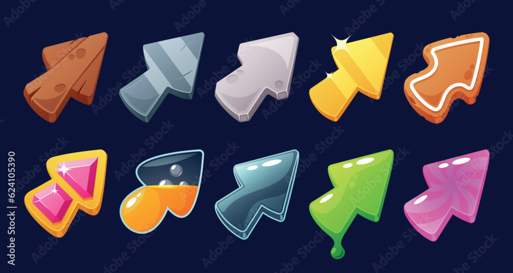Game Cursor Icons Featuring A Vibrant And Diverse Collection Of ...
