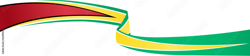 Guyana flag wave isolated on png or transparent background Stock Vector | Adobe Stock