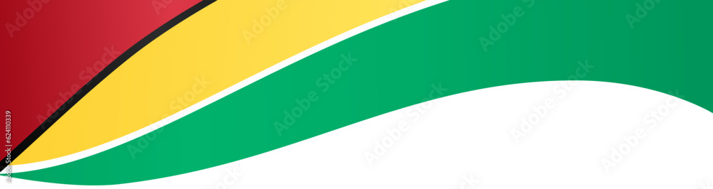 Guyana flag wave isolated on png or transparent background Stock Vector | Adobe Stock