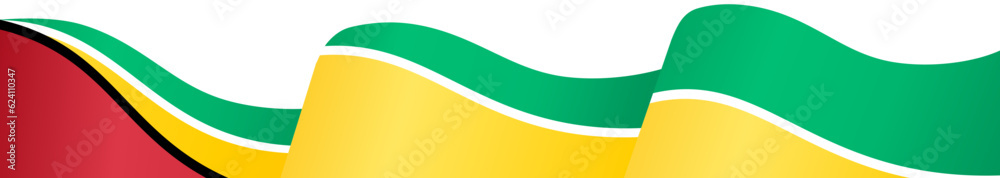 Guyana flag wave isolated on png or transparent background Stock Vector | Adobe Stock