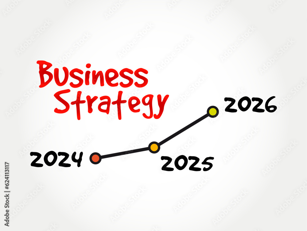 2024 - 2025 - 2026 Years Timeline of Business Strategy concept ...