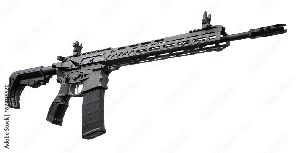 Modern automatic rifle isolated on white. Weapons for police, special ...